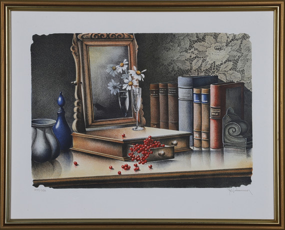 NILS ERIK JOHANSSON. Lithography, Still life, signed and numbered 235/ ...