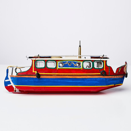 MODEL BOAT, Dutch canal barge, furnished / removable. Miscellaneous ...