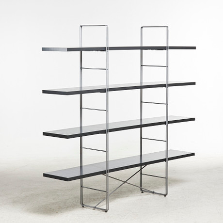 BOOKSHELF, "Enetri/Moment", designed in 1985, for IKEA, black lacquered ...