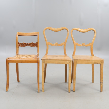 STOLAR 3delar. Möbler - Fåtöljer & Stolar - Auctionet