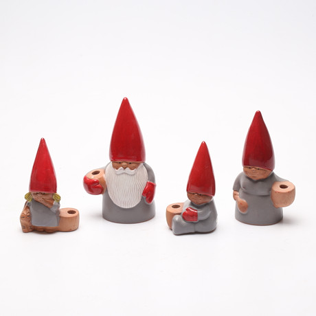 LISA LARSON, Tomtar/ljusstakar 4 st, keramik. Belysning & Lampor ...