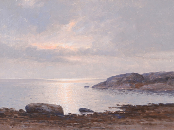 ANSELM DAHL. Coastal scene with rocks, oil on canvas, signed. Art ...
