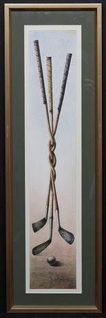 NILS ERIK JOHANSSON. Golf. Color lithograph, signed and numbered 191/ ...