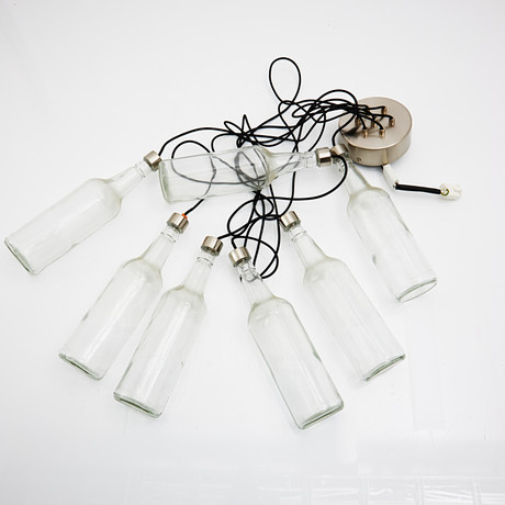 LEITMOTIV, ceiling lamp, 2000s, in the form of bottles in clear glass ...