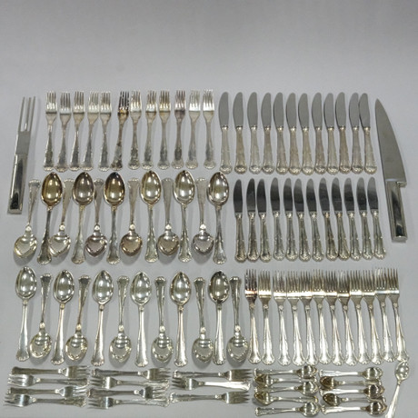 CUTLERY SET NICKEL SILVER, DENMARK, 84 PIECES. Silver & Metals - Silver ...
