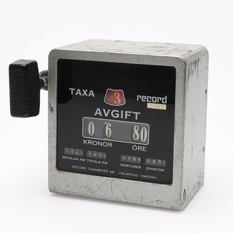 TAXAMETER. Record AB Urfabriken, Svängsta, first half of the 20th ...