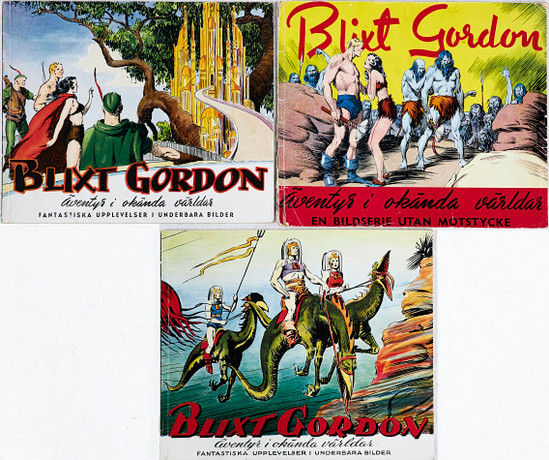 BLIXT GORDON, 3 album, 1941, 1942 samt 1943. Böcker, Kartor ...
