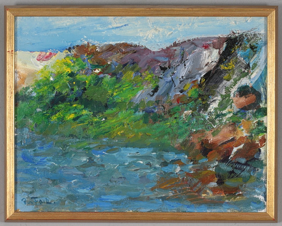 PER FALK. Fjällmotiv, olja på duk, signerad. Konst - Måleri - Auctionet