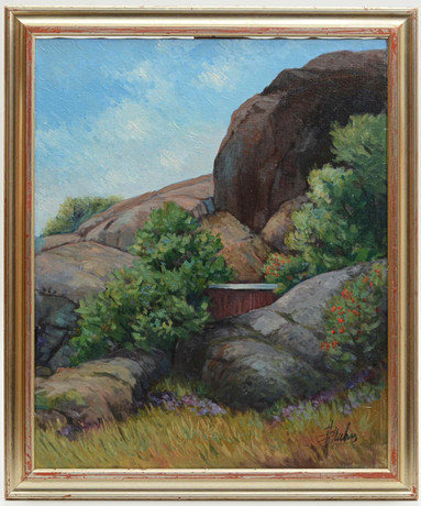 WILHELM BRUHN. Oil on canvas. Bergskreva. Art - Paintings - Auctionet