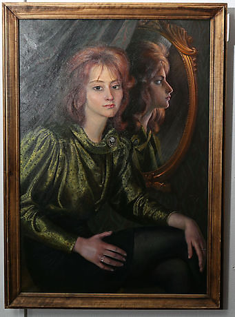 YURI PUGACHEV 1933-1998. Oil on canvas, Woman portrait, signed, 1988-90. Art - Paintings - Auctionet