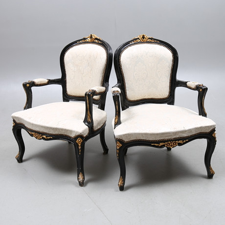 ARMCHAIRS, a pair, rococo style. The first half of the 20th century ...