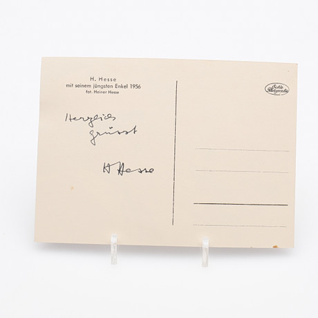 AUTOGRAPH. A PICTURE OF THE SWISS AUTHOR HERMAN HESSE AND HIS ...