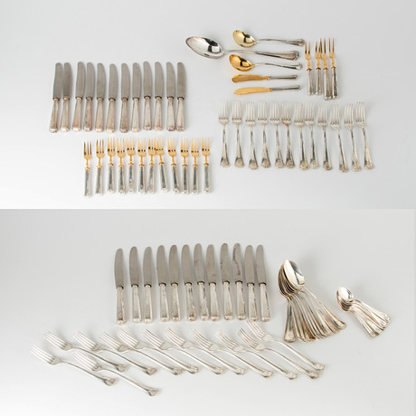WILHELM BINDER. Art Deco silver cutlery, Schwäbisch Gmünd, 1930/40s (93 ...