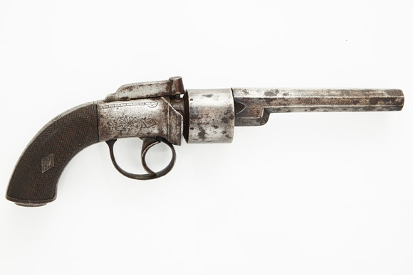 BLOCK LOCK REVOLVER, British, mid 19th century. Weapons & Militaria ...