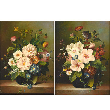 THOMAS WEBSTER (CONTEMPORARY). BOWLS OF FLOWERS. Art - Paintings ...