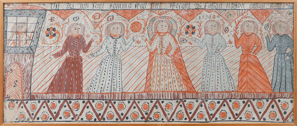 BONAD PAINTING, Sunnerboskolan, tempera on paper, dated 1834. Folk art ...