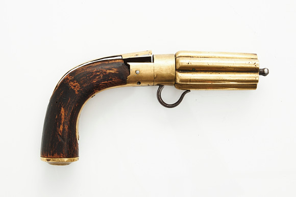 BLOCK LOCK REVOLVER, probably Swedish, pepperbox, mid 19th century, can ...