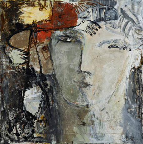 CAMILLA PYK. Kvinnoansikte, olja på duk, osignerad. Konst - Måleri ...