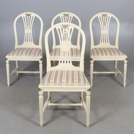 STOLAR, 4 st, "Axet", Gustaviansk stil.1900-talets mitt. Möbler ...