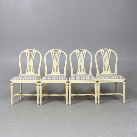 STOLAR, 4 st, "Axet", gustaviansk stil, 1900-tal. Möbler - Fåtöljer ...