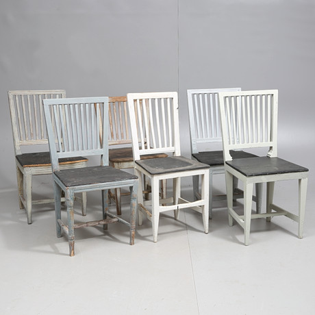 STOLAR, 6st, olika Leksandsmodeller, 18/1900 tal. Möbler - Fåtöljer ...