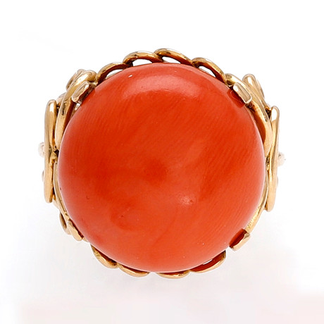 French coral ring, mid 20th Century. Jewellery & Gemstones - Rings ...