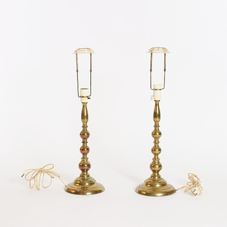 BORDSLAMPOR, 1 par, mässing, 1900-talets mitt. Belysning & Lampor ...