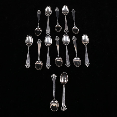 TESKEDAR, 14 st, silver, vikt 137 gram. Silver & Metall - Silver ...