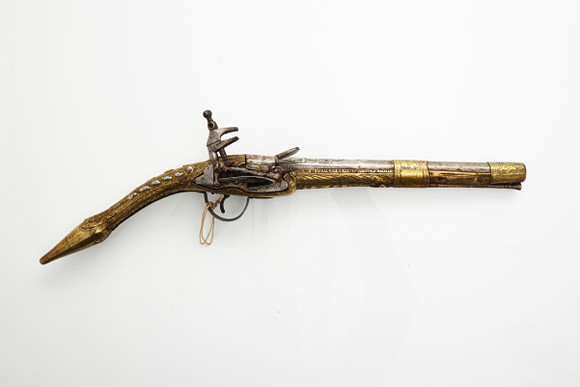 SNAP PISTOL, Albanian, so-called rat tail pistol, the stock is fully ...