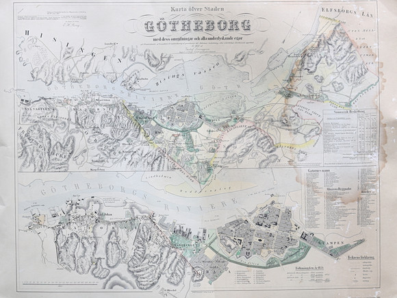 MAP, print, "Map of the City of Gothenburg with its surroundings and ...