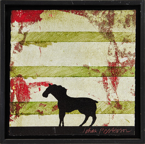 JOHAN PETTERSON. Black horse, mixed media with stencil. Art ...