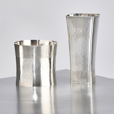 MARTIN ÖHMAN. Vasen, 2 Stück, Silber, Öhmans Ädelsmide, Lycksele 1970 ...