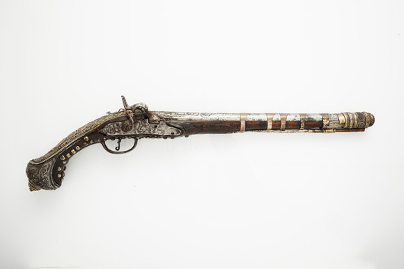 PISTOLA DE CUBO, Balcanes, siglo XVIII, convertida de un fusil de ...