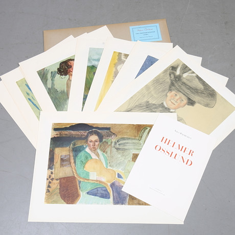 HELMER OSSLUND. Efter, "Tolv reproduktioner i färg", med mapp, 1900-tal ...