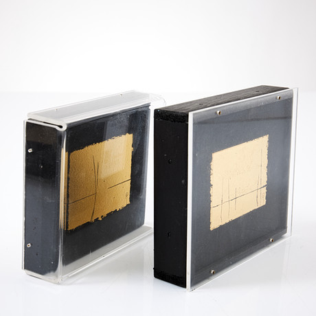 ARNE OLSSON (1918-2003). (2) Composiciones, monograma firmado OA, óleo ...