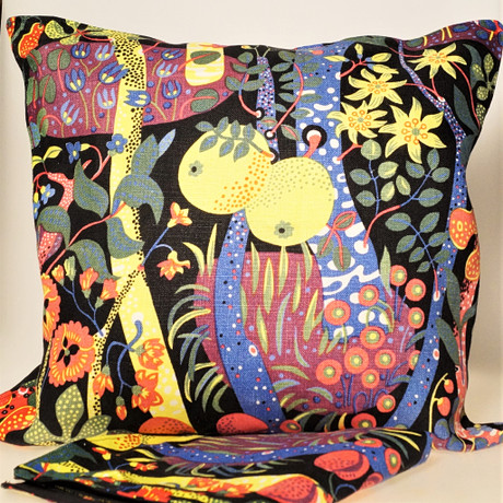 KUDDFODRAL, 2 st, tygmönster "tre öar i svarta havet, design av Josef ...