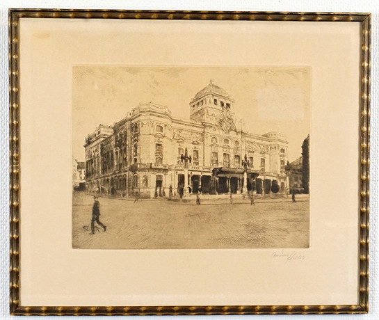 ANDERS HELLER. "Dramaten", etsning, signerad. Konst - Grafik - Auctionet