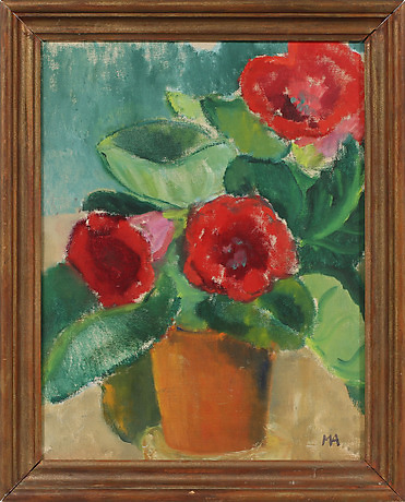 MAJ ARNELL. Flower still life, oil on canvas, signed. Art - Paintings ...