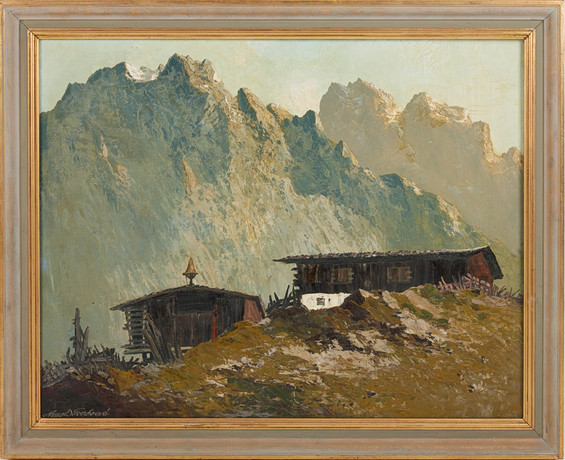 GEORG ARNOLD-GRABONÉ (1896-1982): Alpine landscape, signed, oil on ...