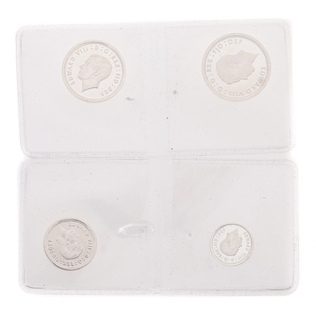 A REPRODUCTION EDWARD VIII SILVER MAUNDY COIN SET, 1936. Coins, Medals ...