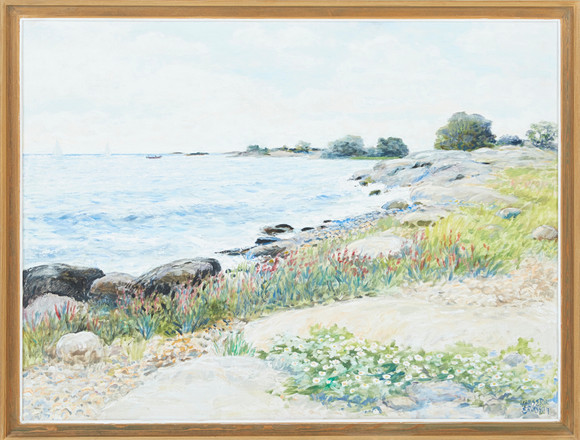 HANS ERIK ERIKSSON (1921-1997). Coastal landscape, oil on Board, signed. Art - Paintings - Auctionet