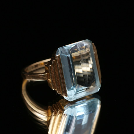 RING, 18 k guld med akvamarin, 9,01 gram. Smycken & Ädelstenar - Ringar ...