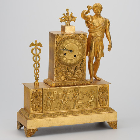 TABLE PENDULUM, gilt bronze, empire, first half of the 19th century ...