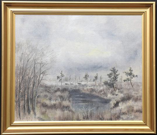 VIGGO ALFRED CARLSEN. Moose. Oil on canvas, signed, dated 1984. Art ...
