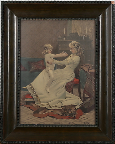 ÖLDRUCK, nach Gemälde von Albert Edelfelt von 1877. "Königin Blanka ...