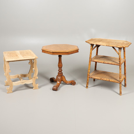 THREE OCCASIONAL TABLES:. Furniture - Tables - Auctionet