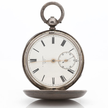 POCKET WATCH, savonette, silver, A. Johannsen, London, English lace ...