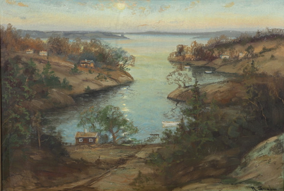 RAGNAR SWAHN (1888-1964). Oil on canvas, archipelago motif, signed. Art ...