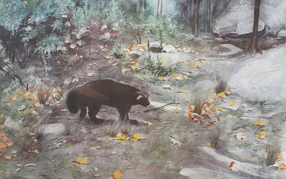 STEPHEN CLARK. Color lithograph, wolverine, signed and numbered 91/360 ...