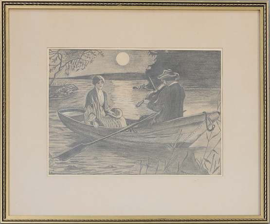 OIDENTIFIERAD KONSTNÄR. drawing, signed Hellberg. Art - Drawings - Auctionet